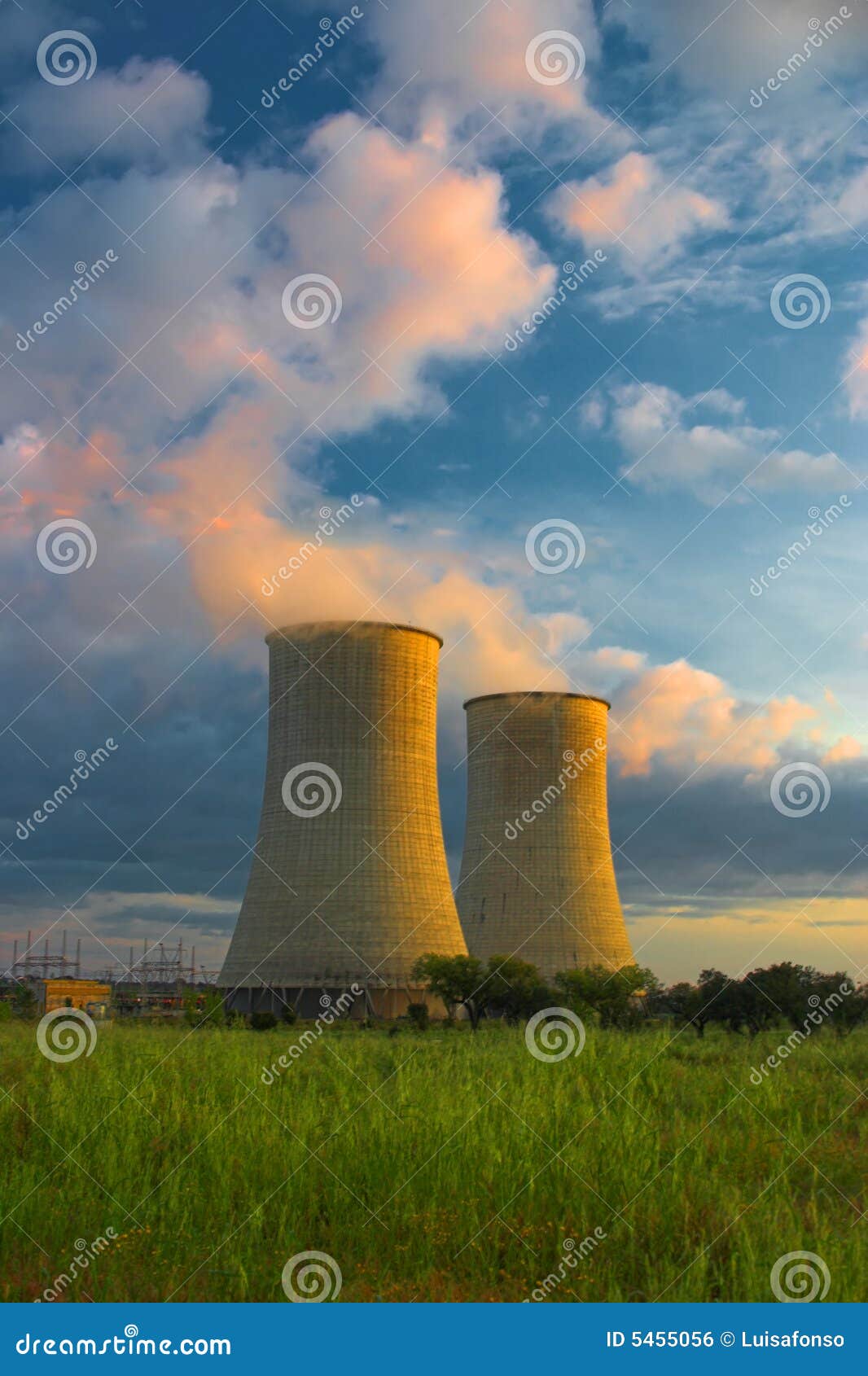 Pylon And Cooling Towers Stock Photography | CartoonDealer.com #25382468