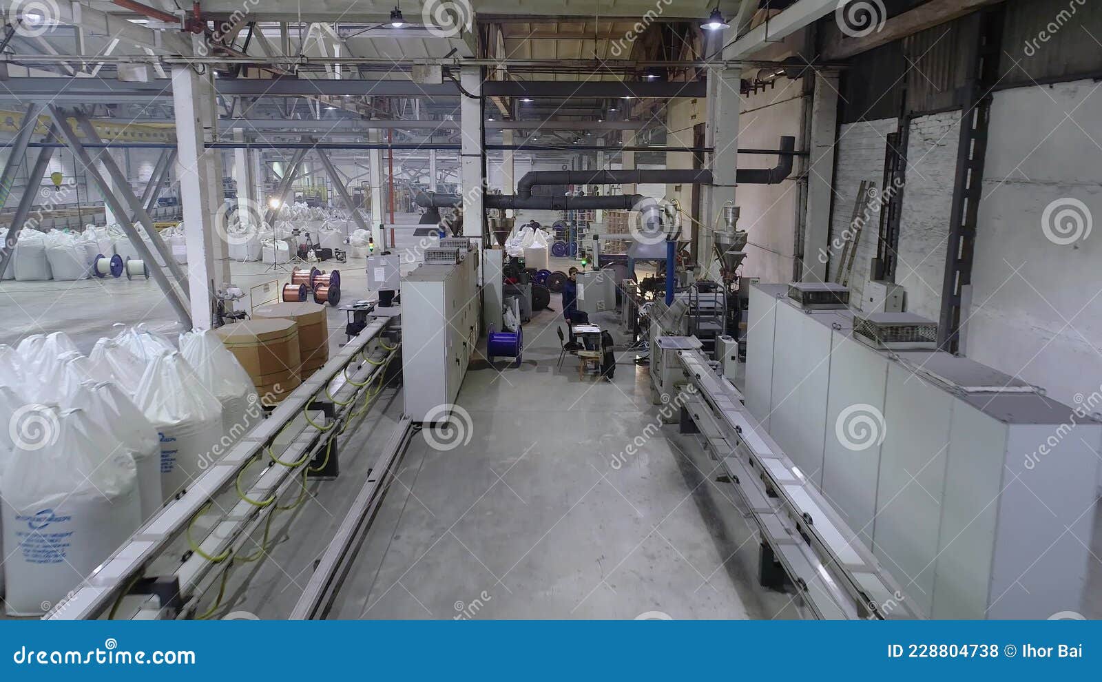 Cooling the Wire after Insulation, Inside a Cable Workshop, Wire ...