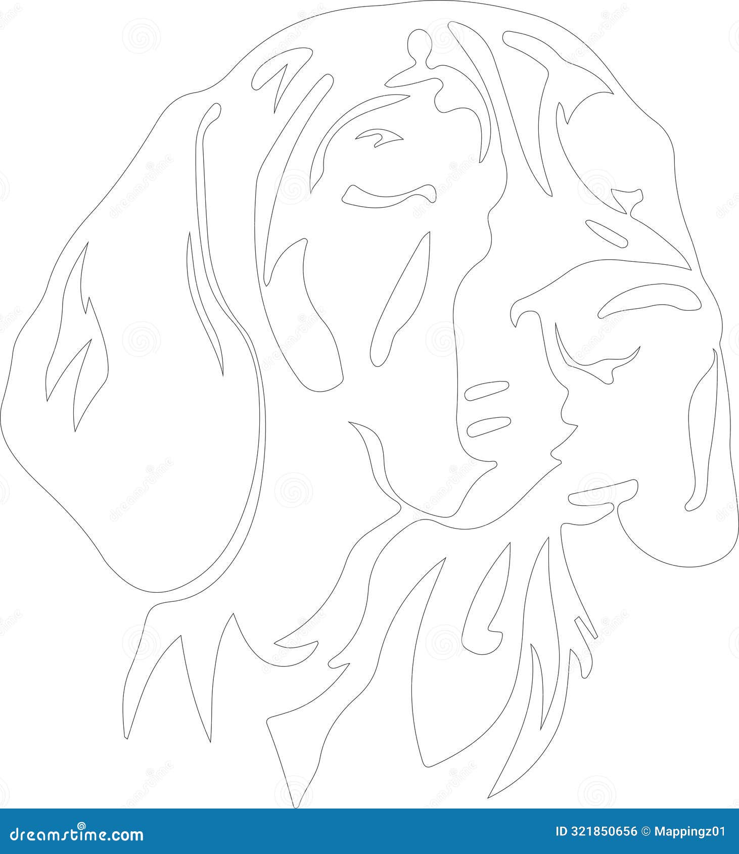 Coonhound Outline Outline Silhouette Generative Ai Vector Illustration ...