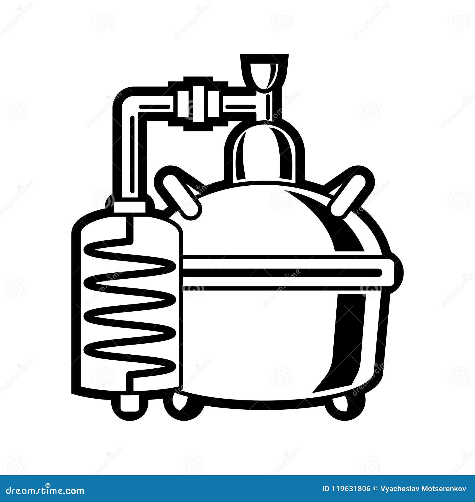 Cooper Alcohol Distillation Unit Alembic. Stock Vector - Illustration ...