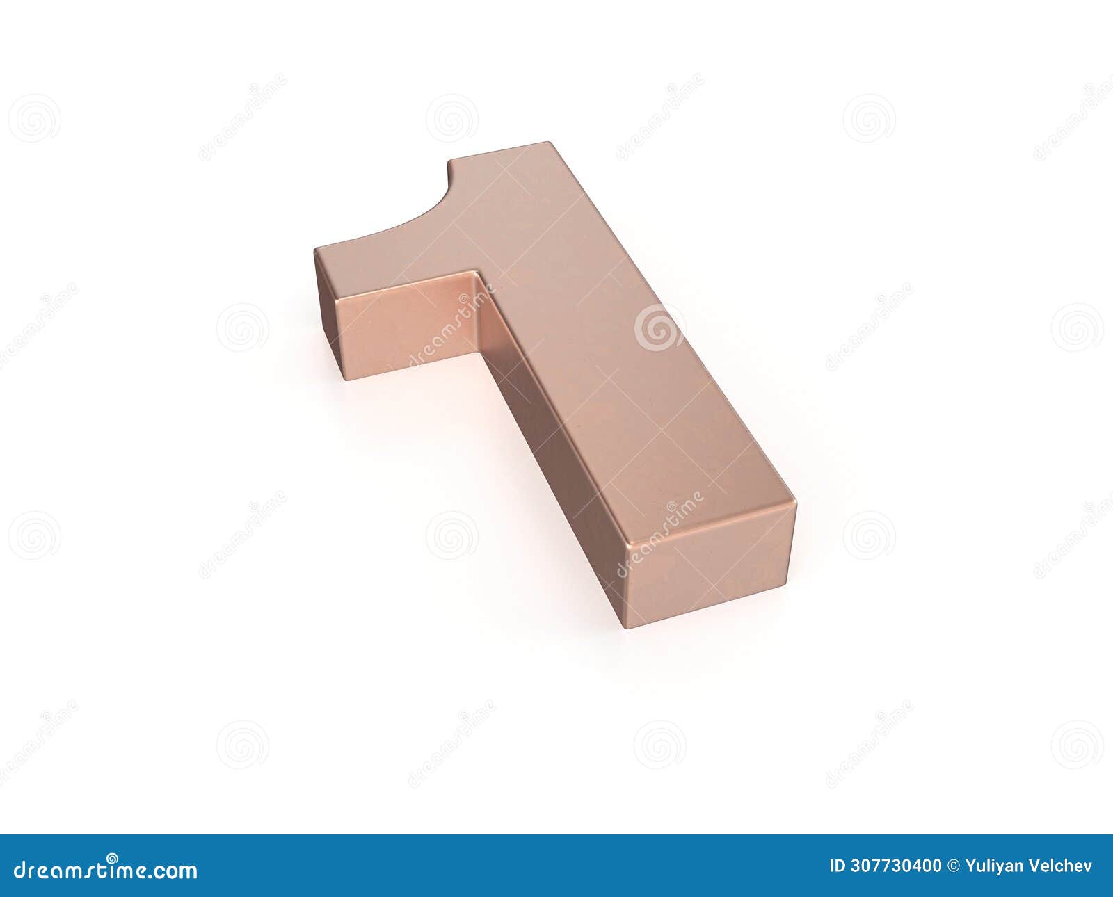 Cooper number one stock illustration. Illustration of metallic - 307730400