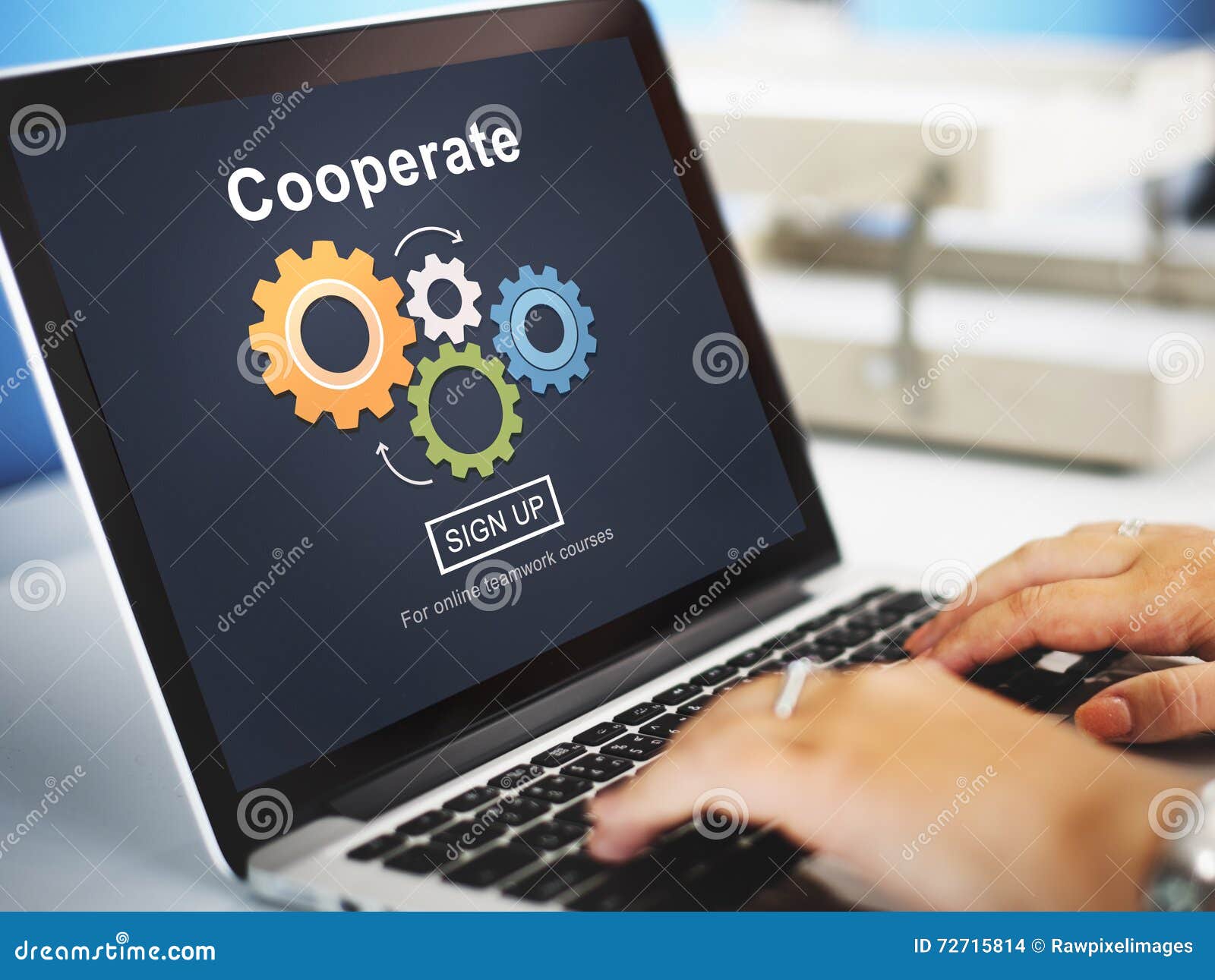 Coopera a Colaboração Team Cog Technology Concept Foto de Stock ...