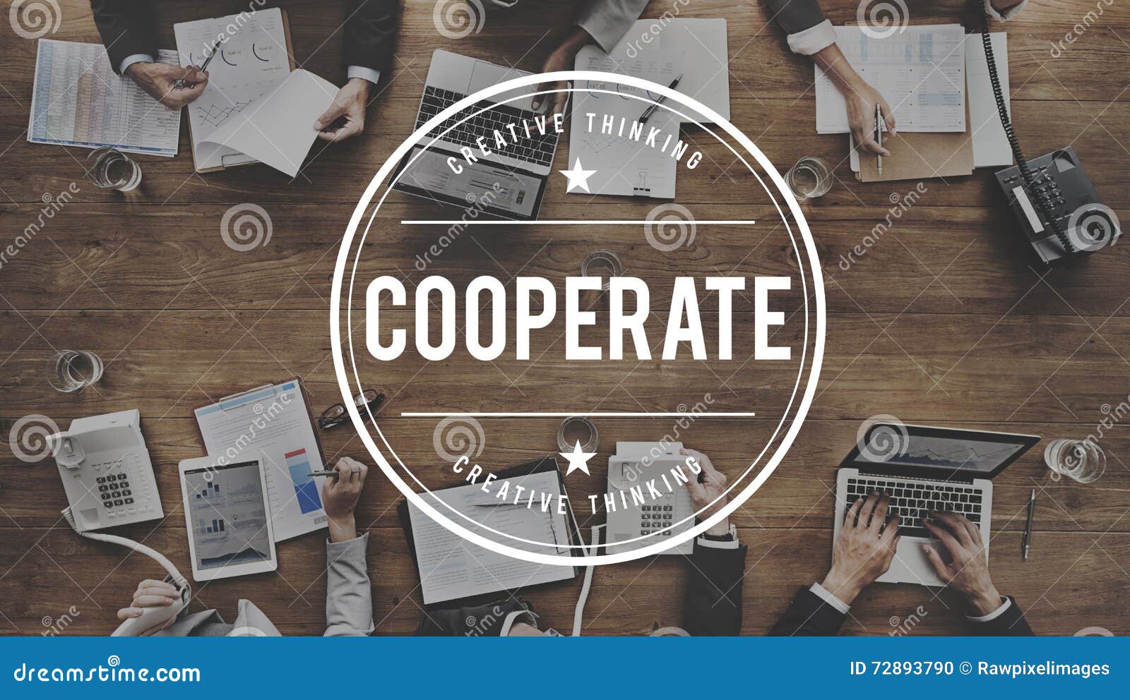Cooperate Participate Partnership Teamwork Concept Stock Photo - Image ...