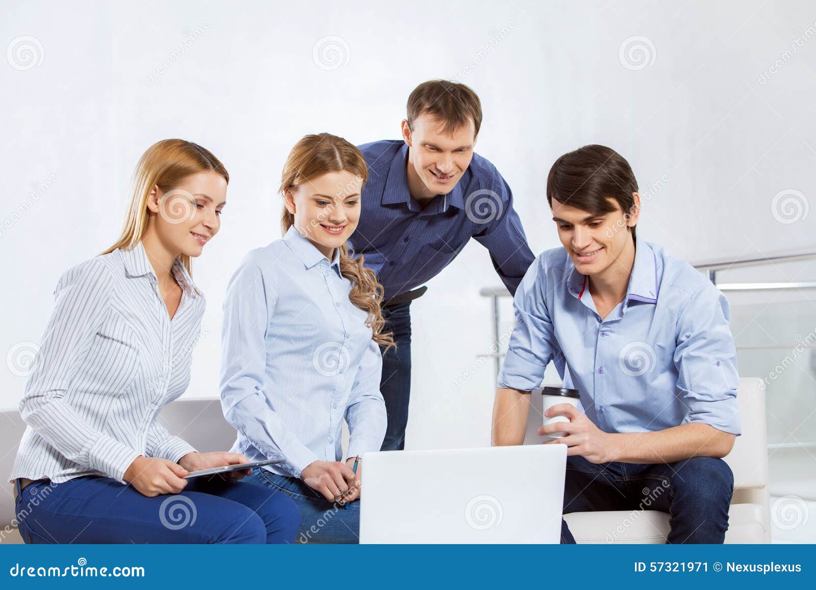 Cooperate for Productive Work Stock Image - Image of office, business ...