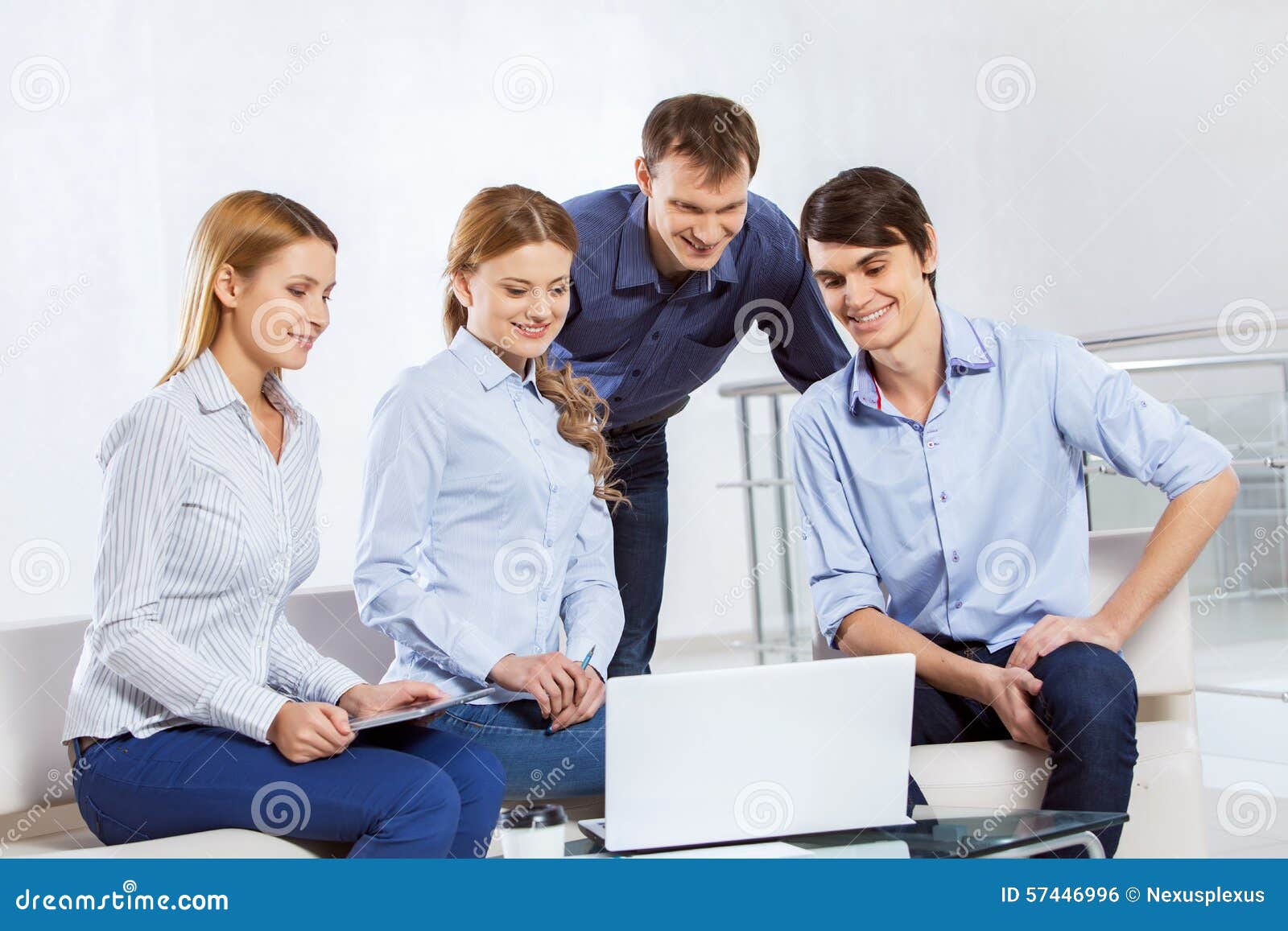 Cooperate for Productive Work Stock Photo - Image of white, computer ...