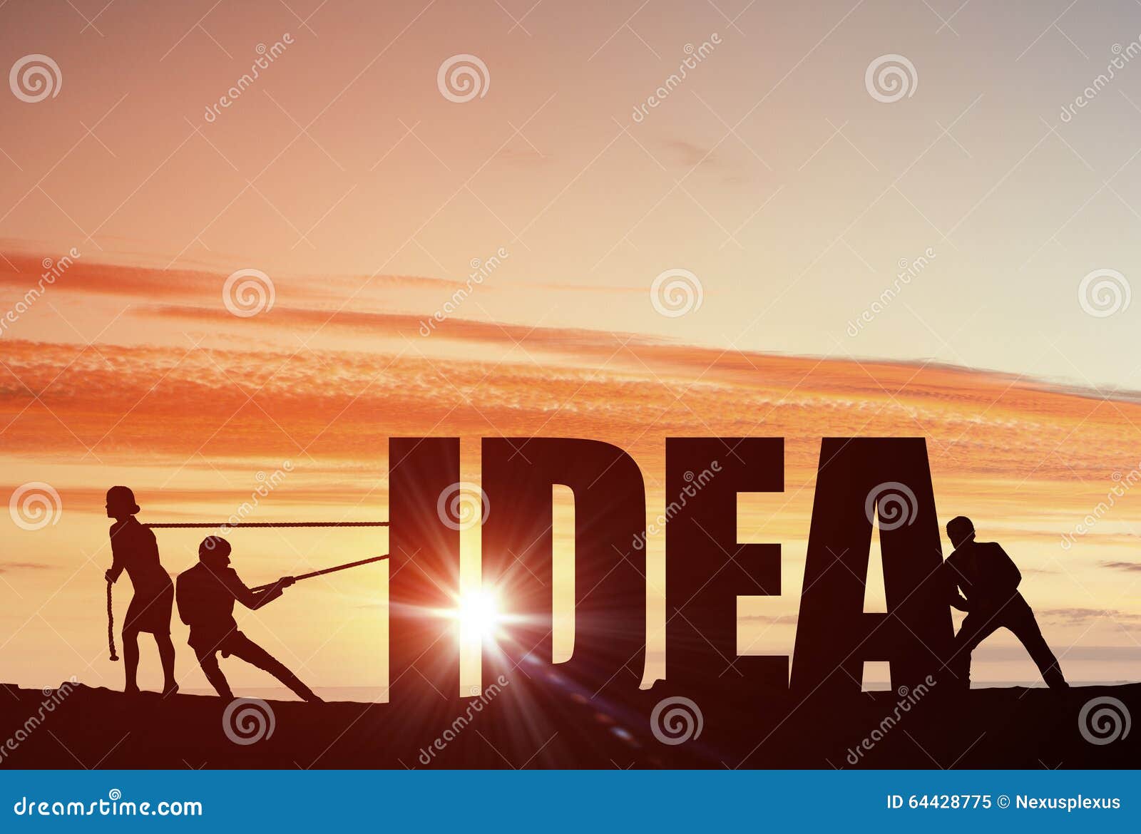 Cooperate for Successful Work Stock Image - Image of holding ...