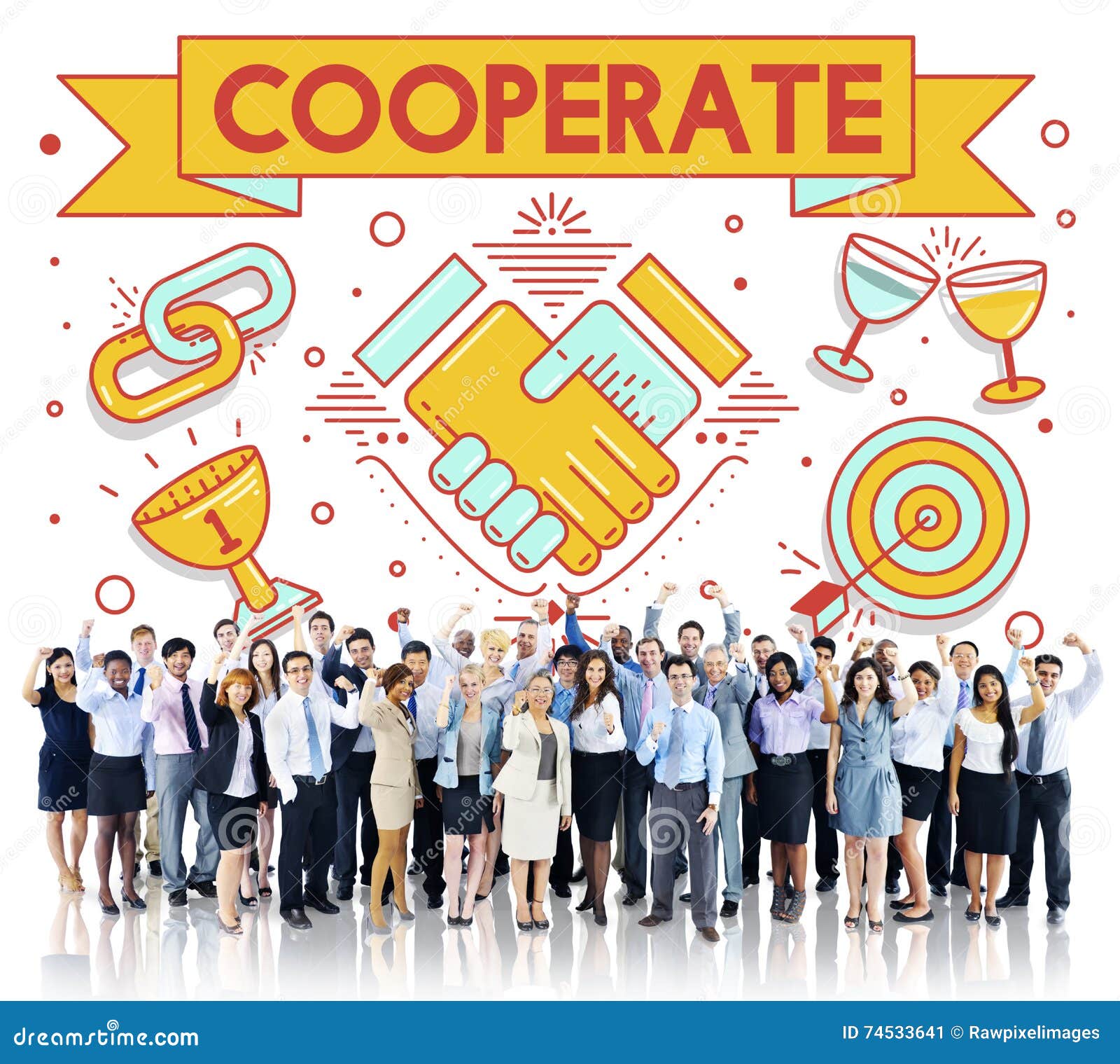 Cooperate Together Team Teamwork Partnership Concept Stock Image ...