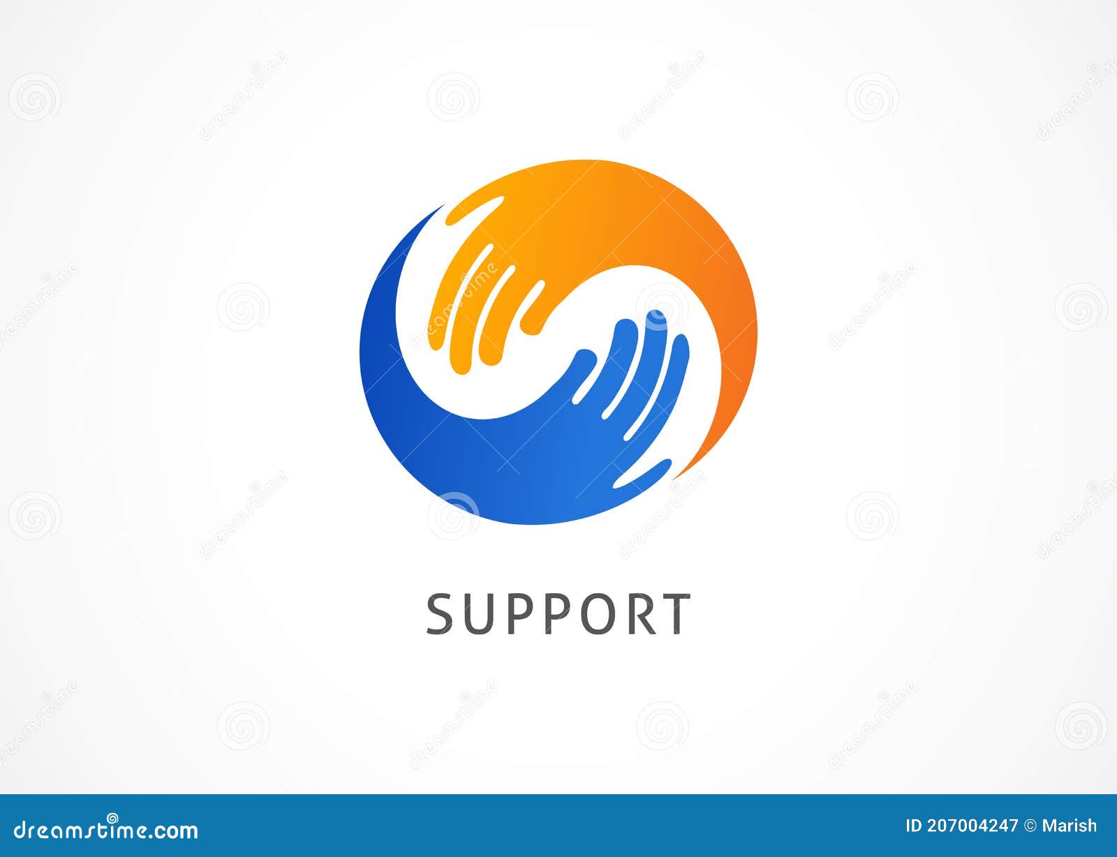 Cooperation Abstract Vector Logo Concept Illustration. Stripes In ...