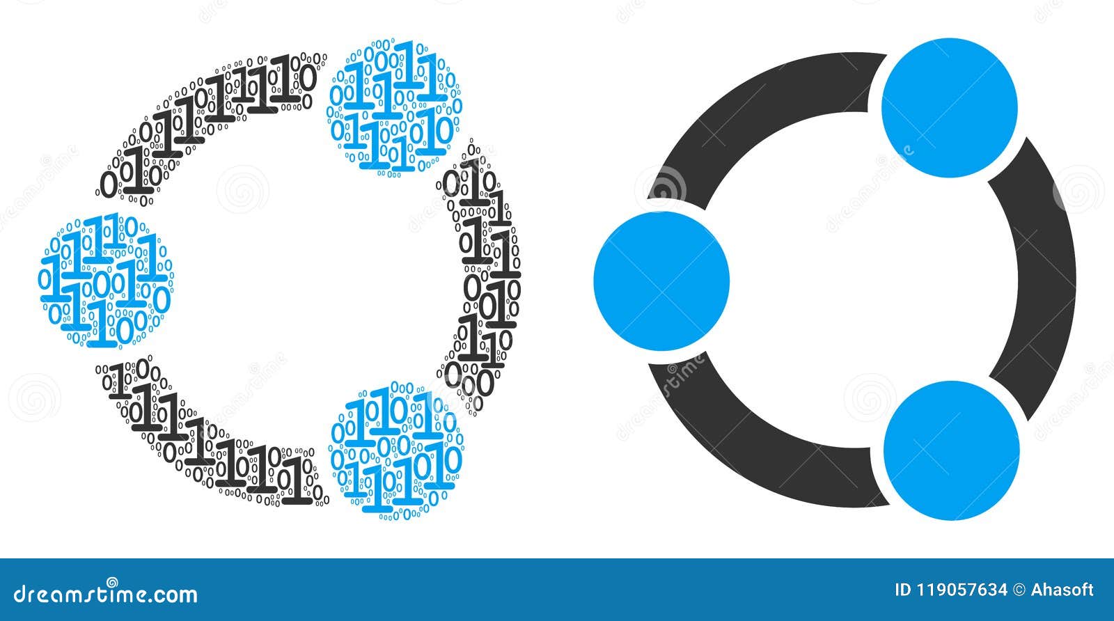 Cooperation Collage of Binary Digits Stock Vector - Illustration of business, digital: 119057634