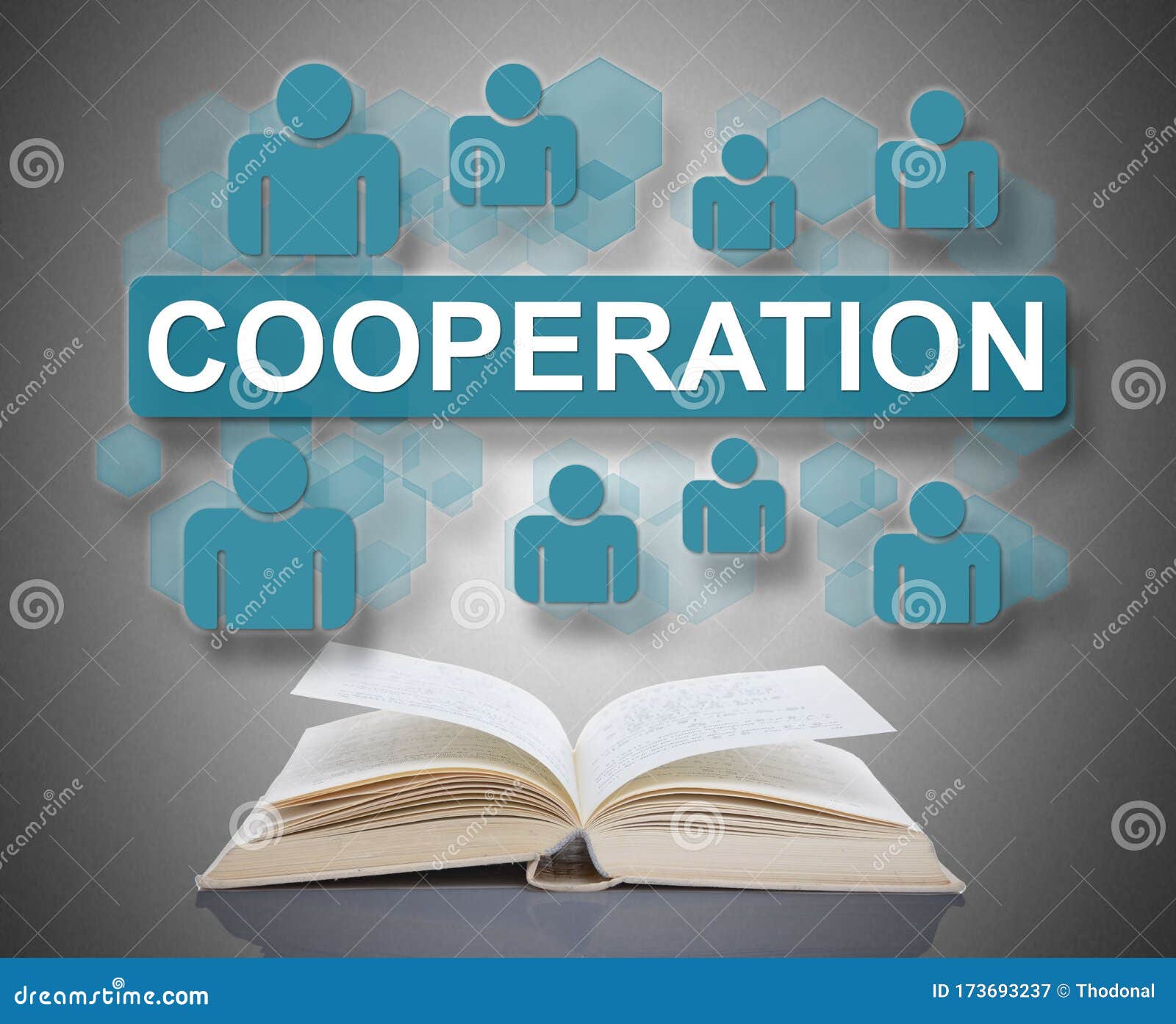 Cooperation Concept Above a Book Stock Image - Image of group, people ...