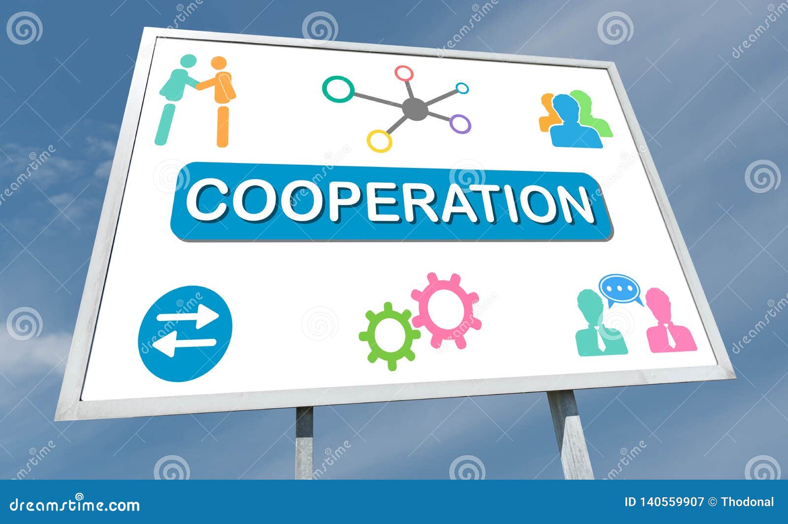 Cooperation Concept on a Billboard Stock Image - Image of solution ...