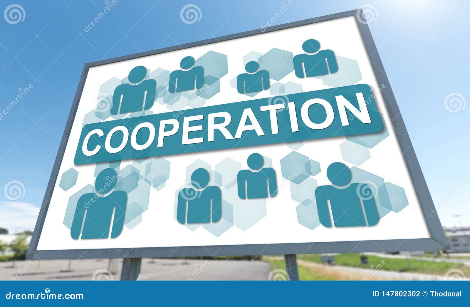 Cooperation Concept on a Billboard Stock Photo - Image of success ...