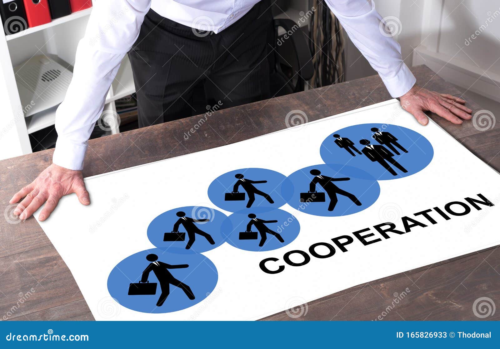 Cooperation Concept on a Desk Stock Image - Image of brainstorming ...
