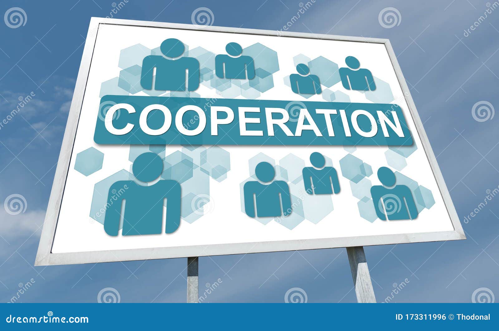 Cooperation Concept on a Billboard Stock Photo - Image of success ...