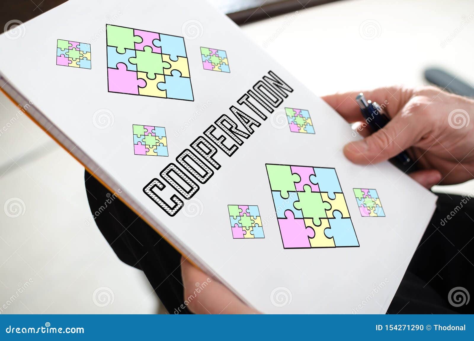 Cooperation Concept on a Paper Stock Photo - Image of hand, join: 154271290