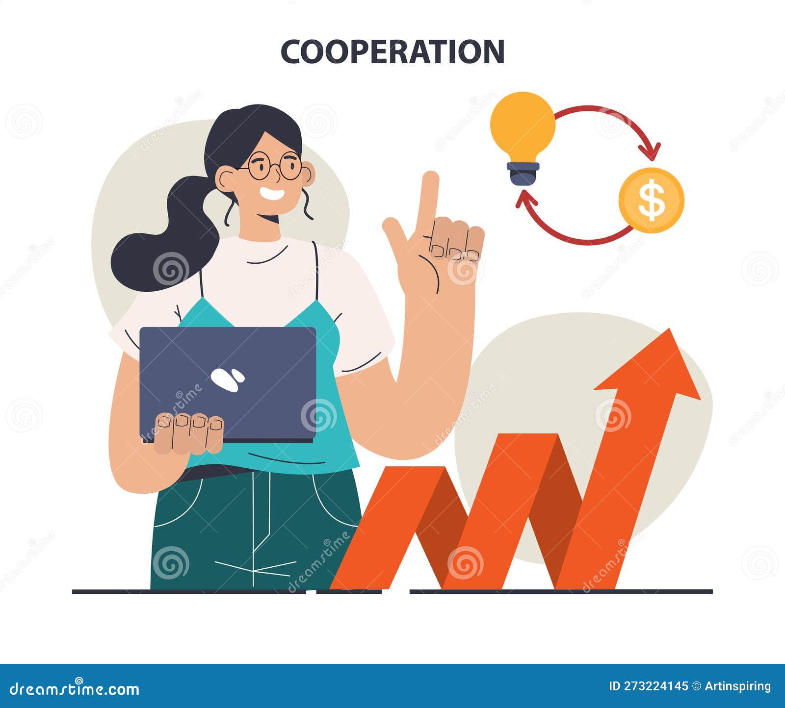 Cooperation Concept Set. Collaboration and Teamwork Stock Vector ...