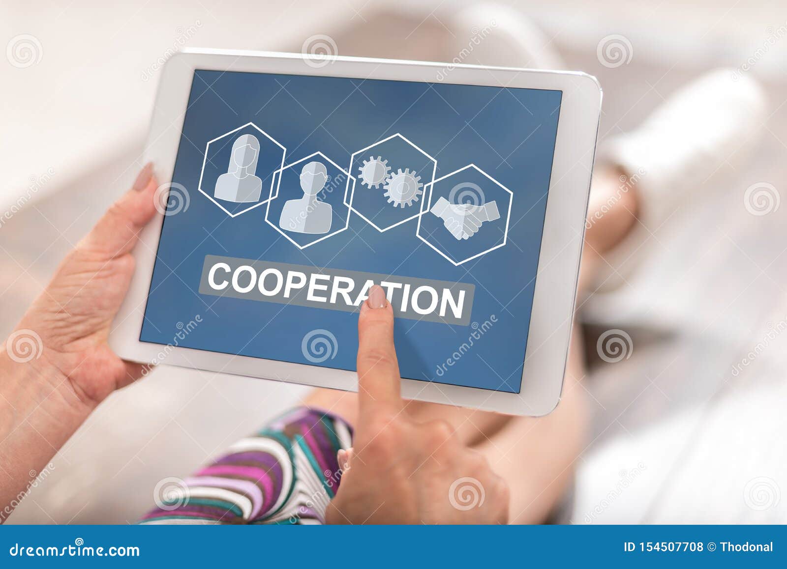 Cooperation Concept on a Tablet Stock Photo - Image of cooperation ...