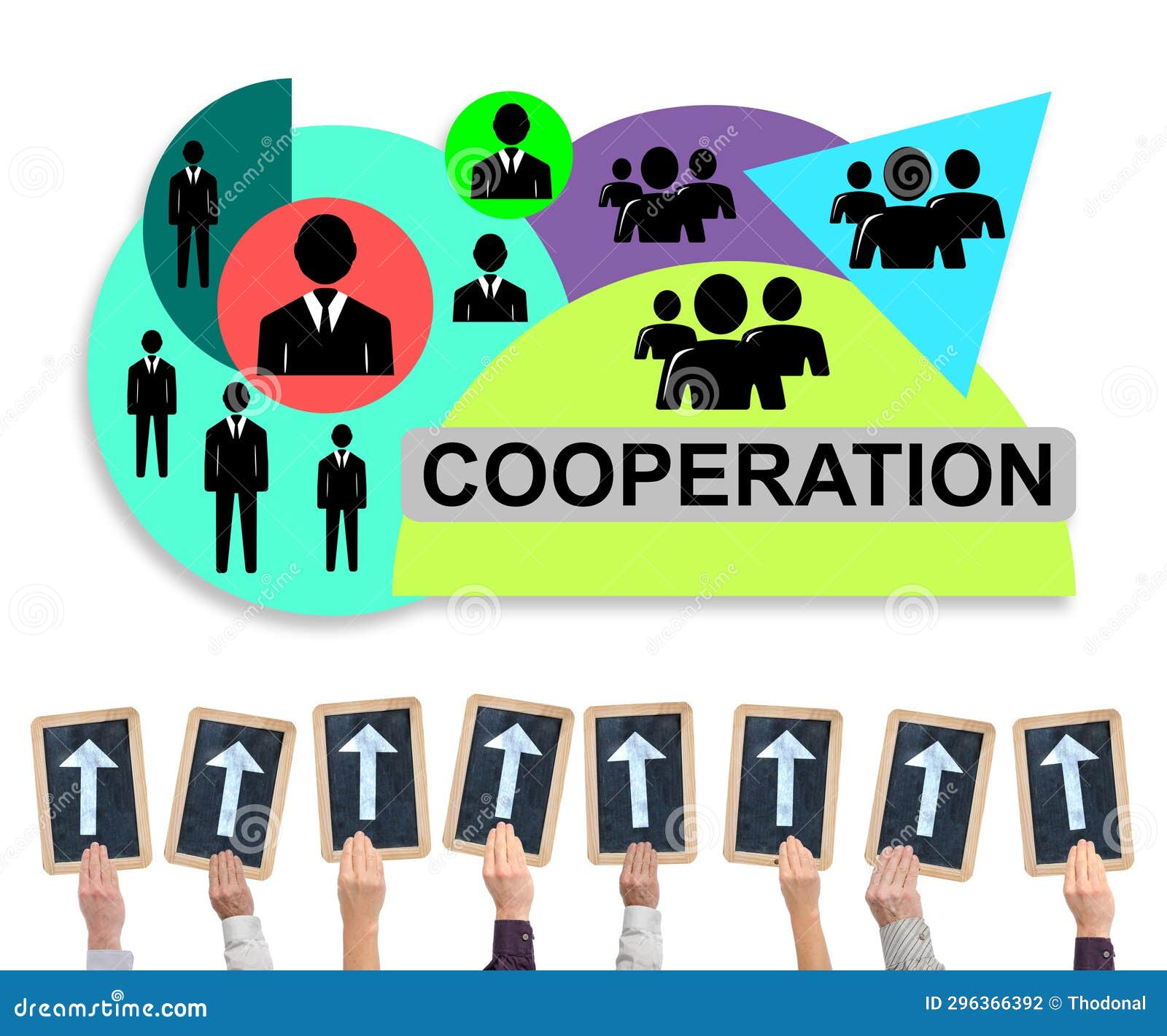 Cooperation Concept on a Whiteboard Stock Photo - Image of join ...