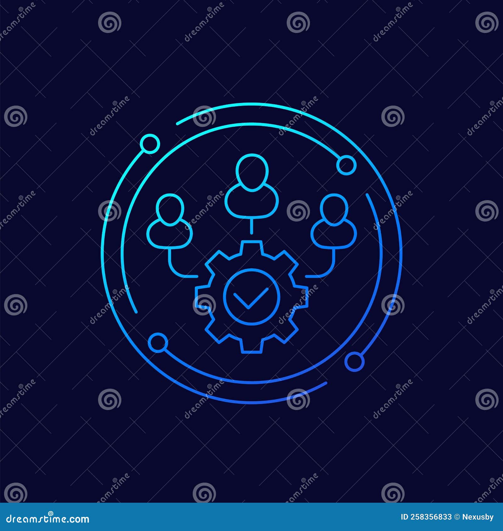 Cooperation, Coworking and Teamwork Line Icon Stock Vector ...