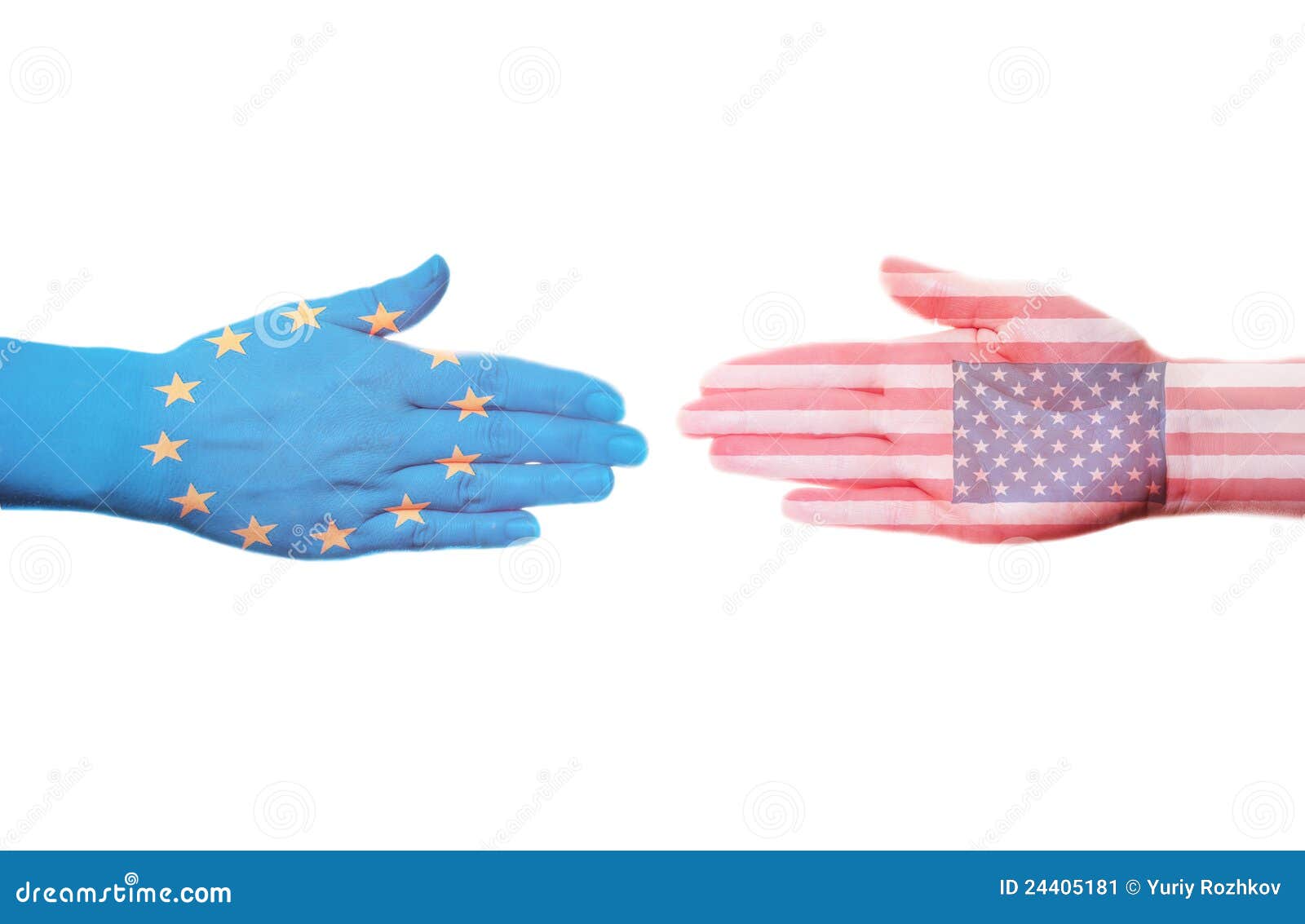 Cooperation between the EU and the U.S. Stock Image - Image of country ...
