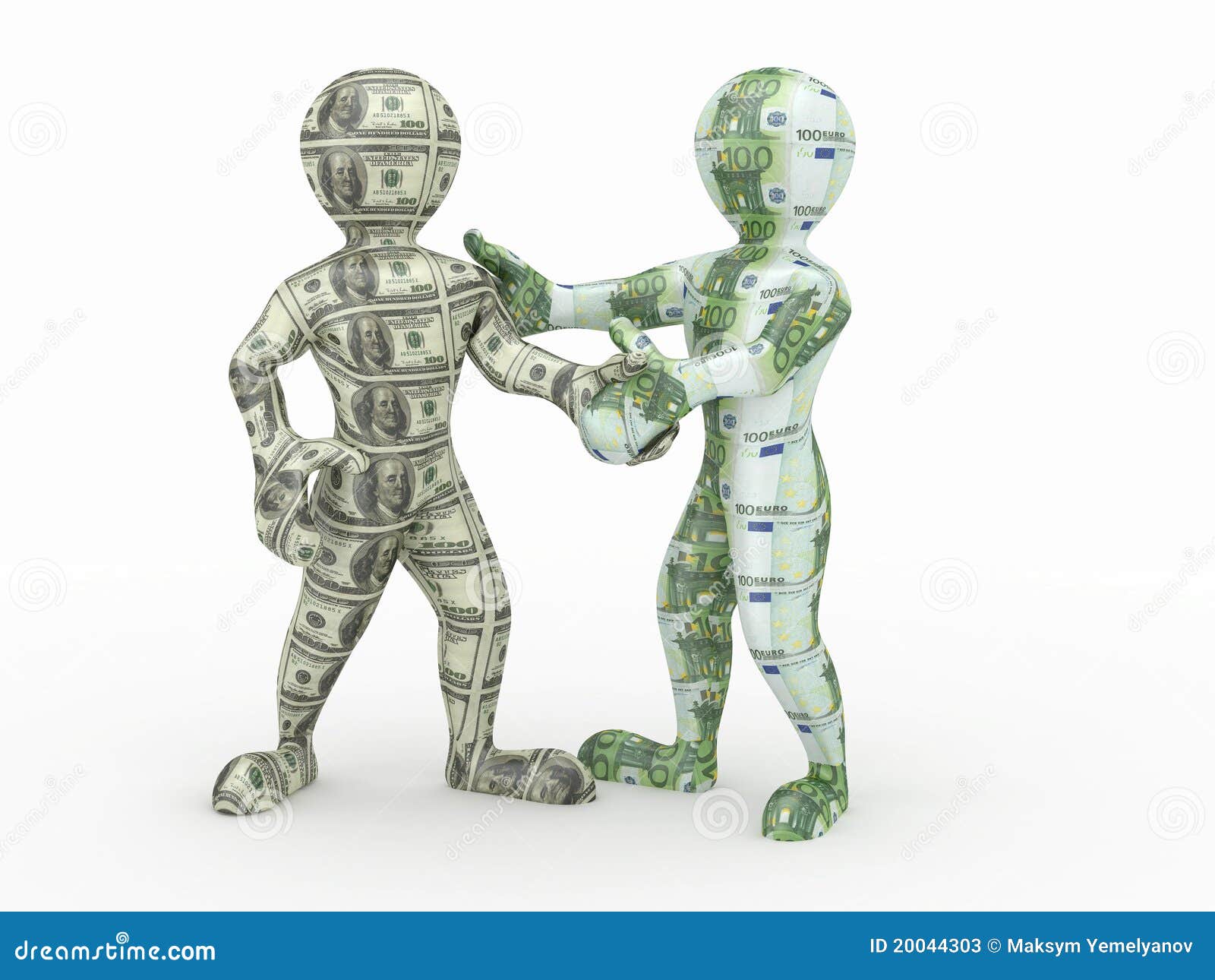 Cooperation Euro and Dollar. Stock Illustration - Illustration of ...