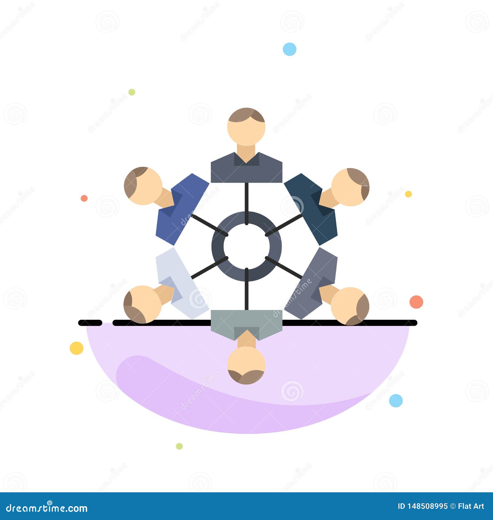 Cooperation, Friends, Game, Games, Playing Flat Color Icon Vector Stock ...