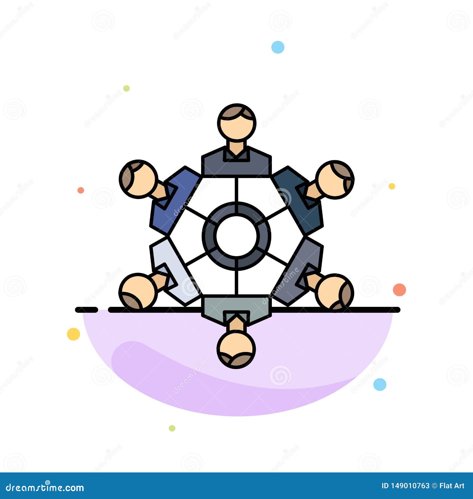 Cooperation, Friends, Game, Games, Playing Flat Color Icon Vector Stock ...