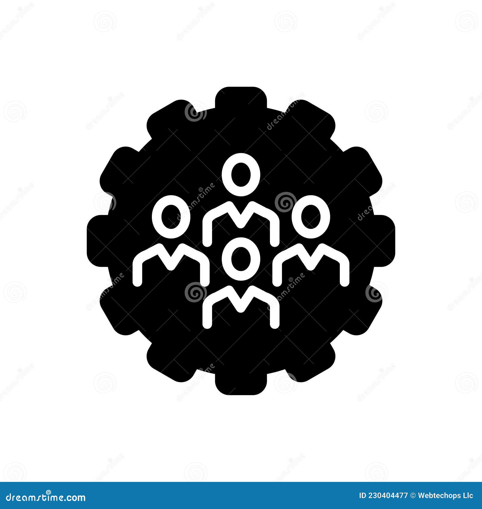 Black Solid Icon for Cooperation, Operation and Teamwork Stock Vector ...