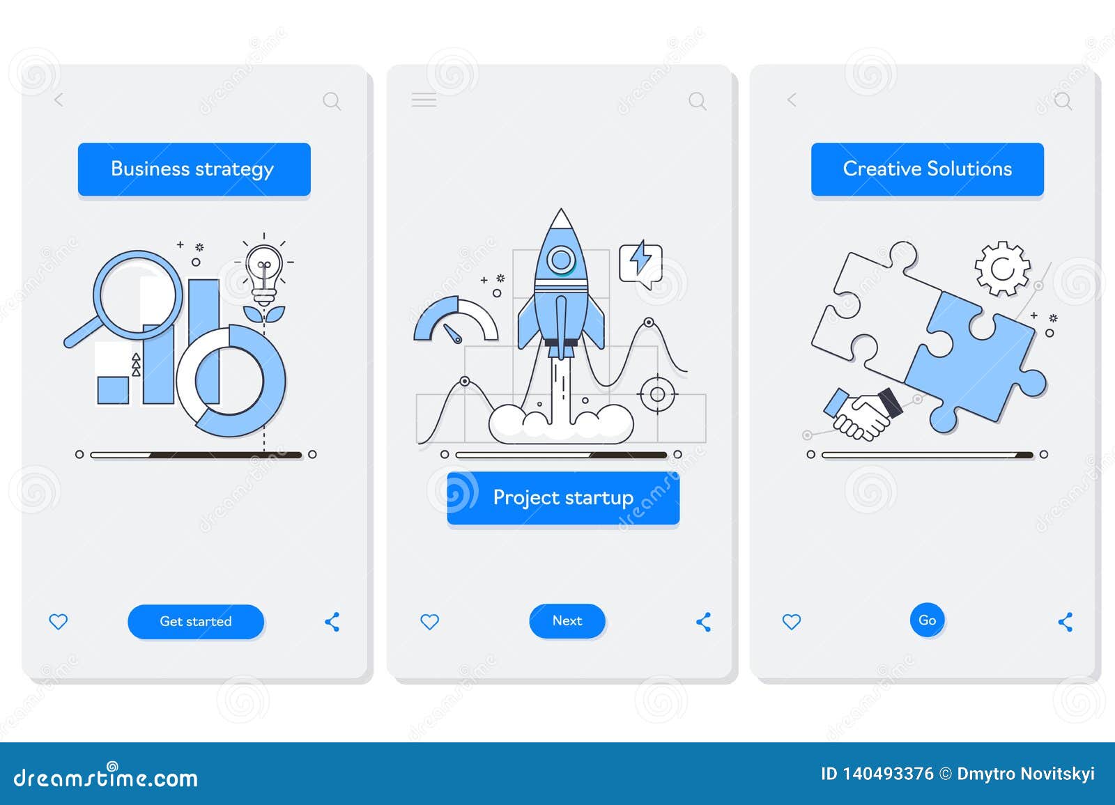 Onboarding Infographics Linear Icons Collection Stock Photography ...