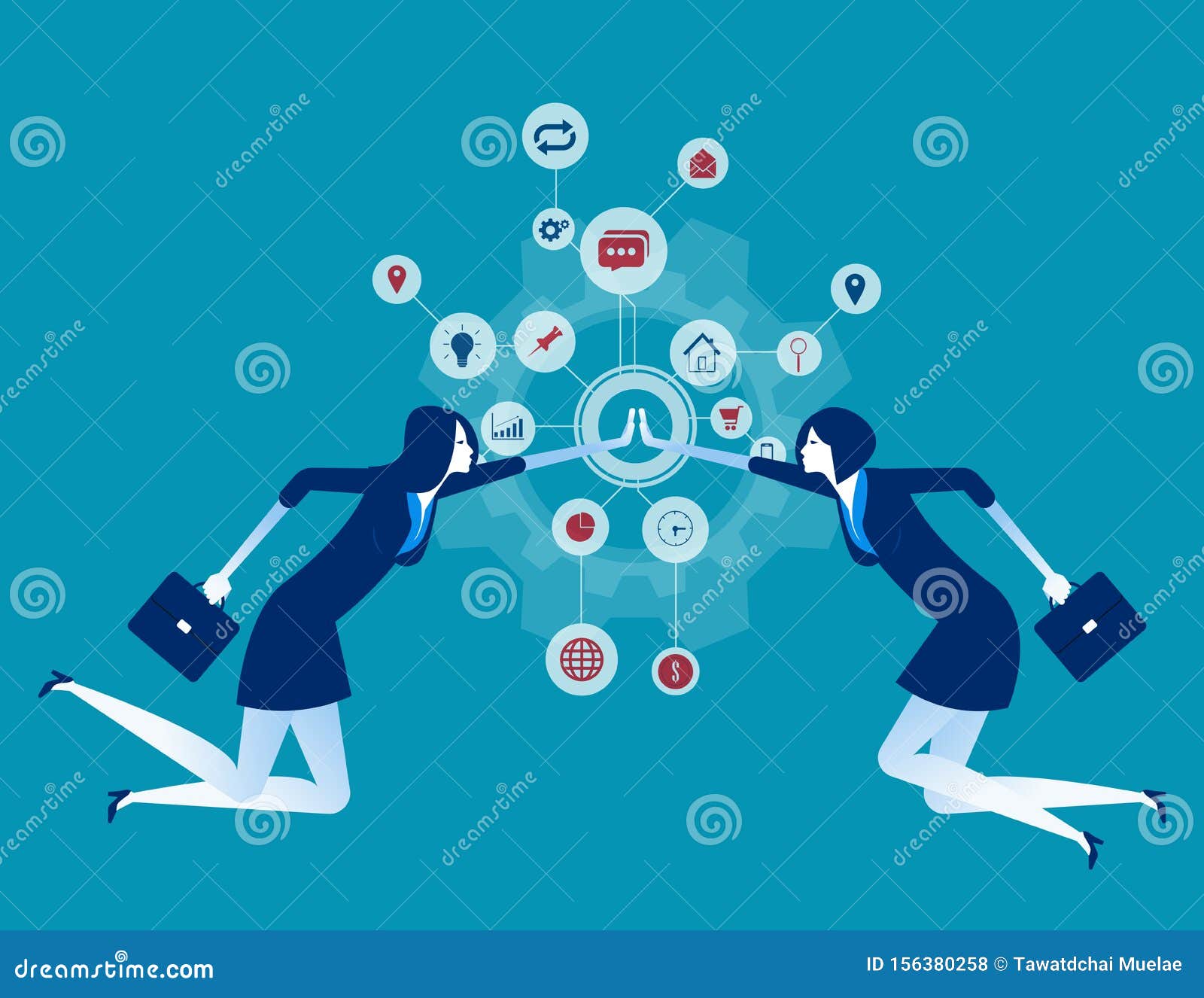 Cooperation. Organization Collaboration Stock Vector - Illustration of ...
