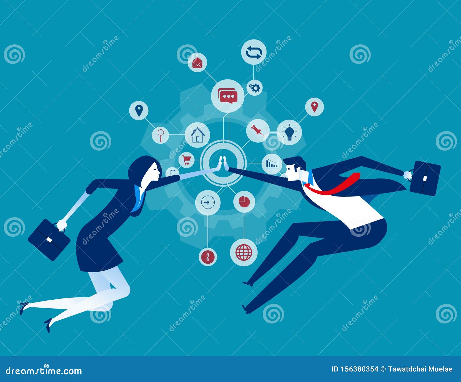Cooperation. Organization Collaboration Stock Vector - Illustration of ...