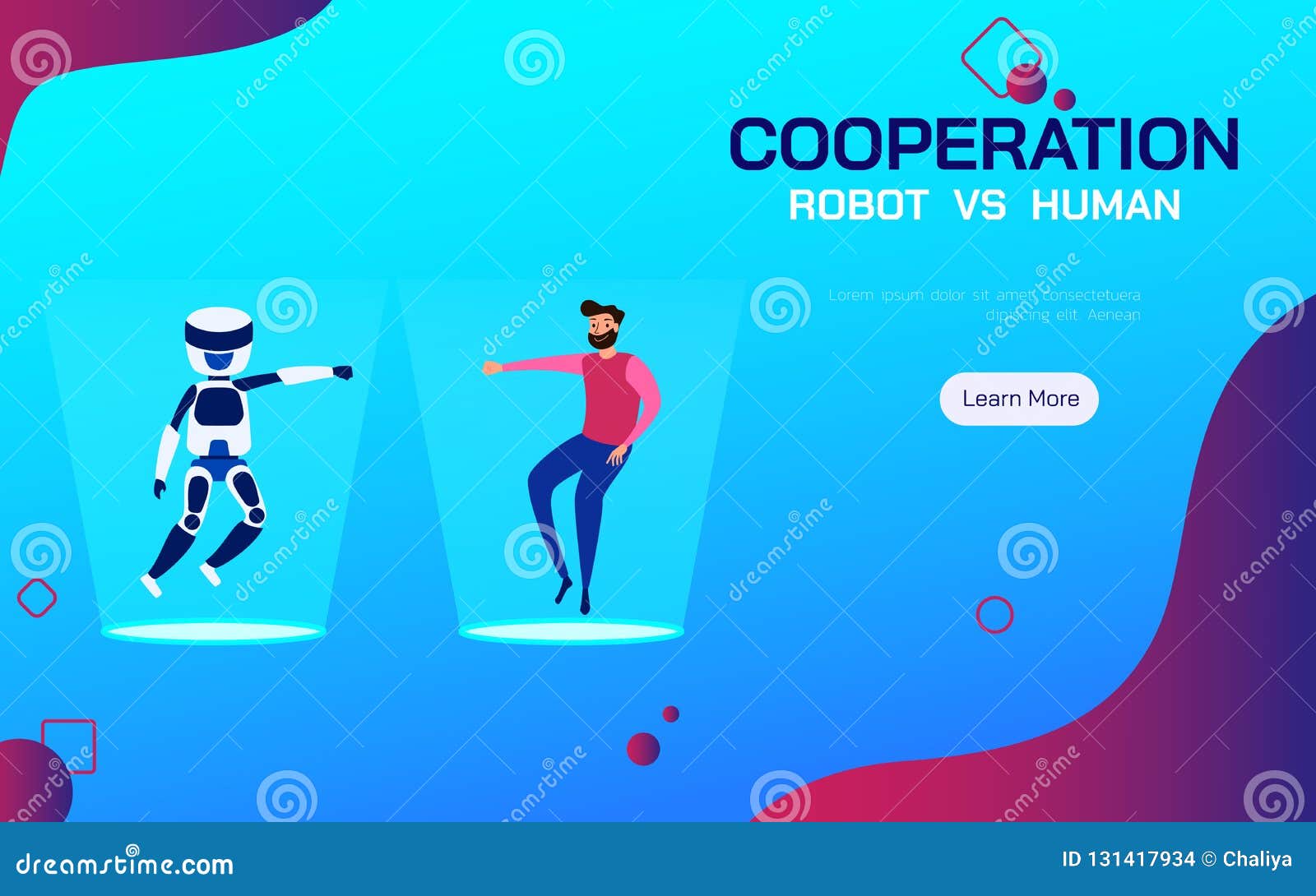 Cooperation Robot And Human. AI Artificial Intelligence And Human ...