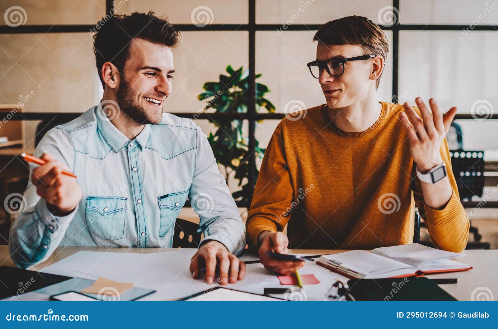 Cooperation of Students on Common Task during Stock Photo - Image of ...