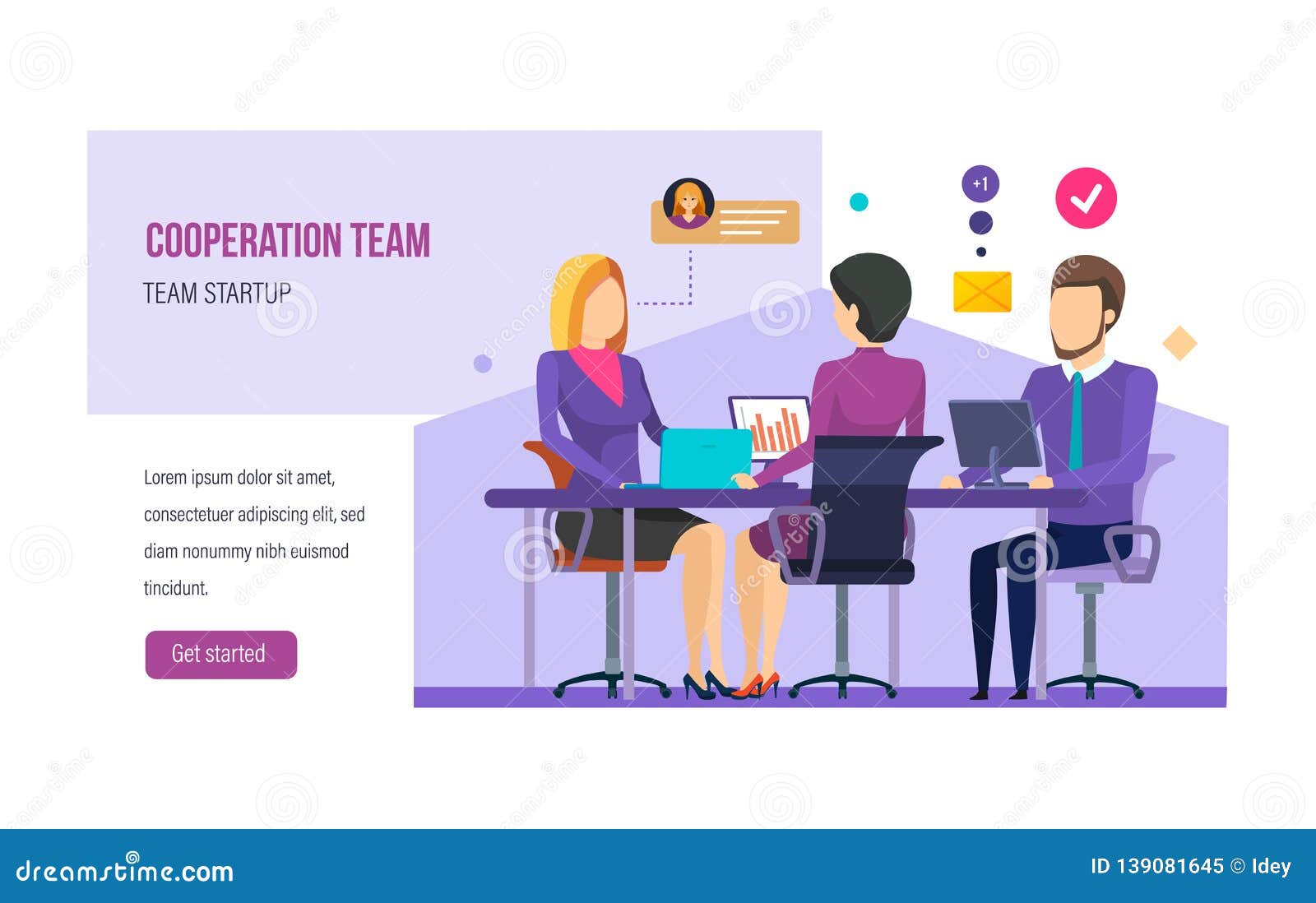 Cooperation Team, Teamwork on Start-up Business Project. Strategic ...