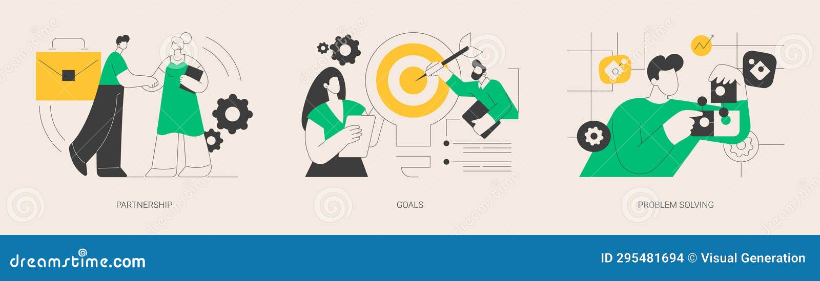 Cooperation and Teamwork Abstract Concept Vector Illustrations. Stock ...