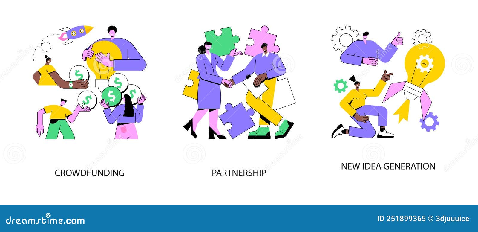 Cooperation and Teamwork Abstract Concept Vector Illustrations. Stock ...