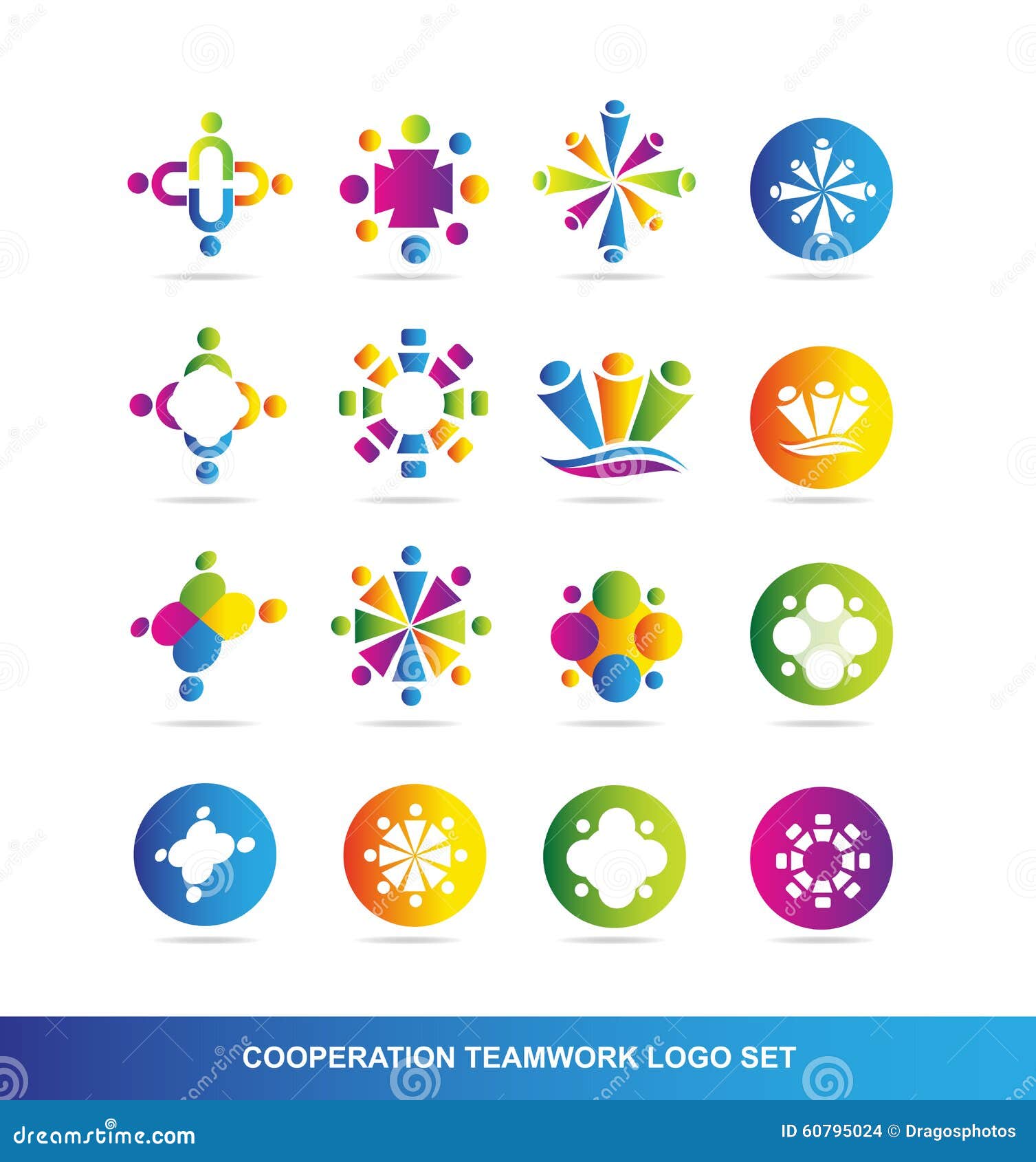 Cooperation Teamwork Logo Vector Illustration | CartoonDealer.com #60795024