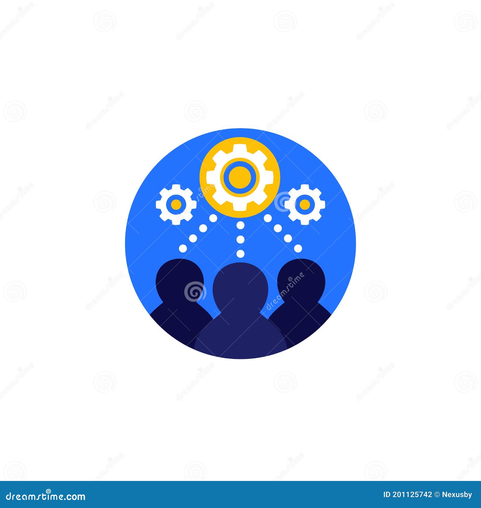 Cooperation Vector Icon with Gears and People Stock Vector ...