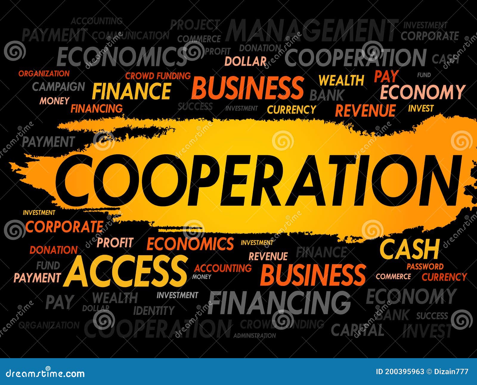 COOPERATION word cloud stock illustration. Illustration of goals ...