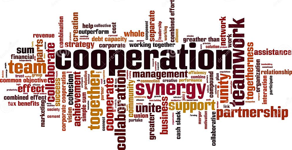 Cooperation word cloud stock vector. Illustration of greater - 152683371