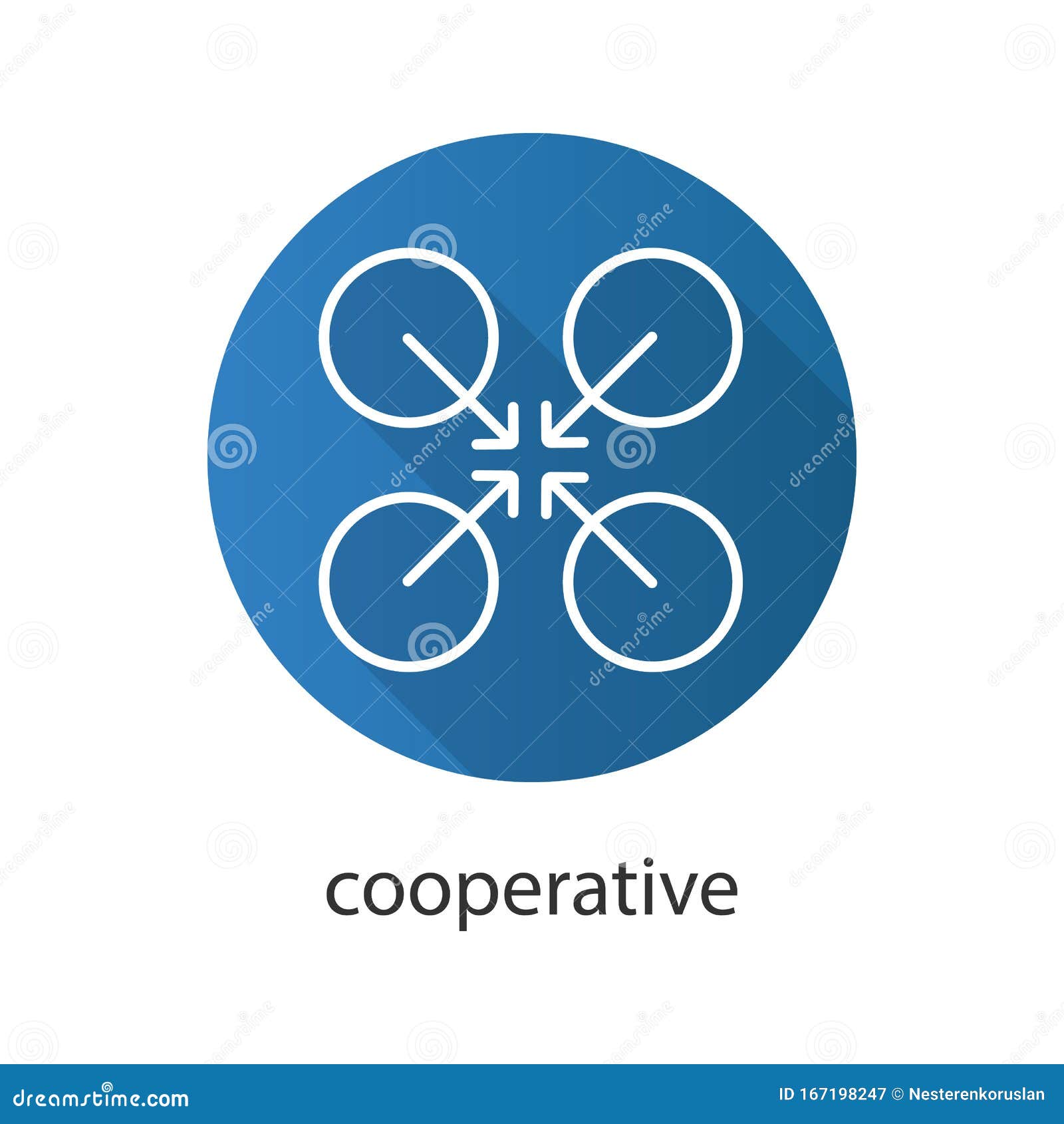 Cooperative Abstract Symbol. Flat Linear Long Shadow Icon Stock Vector ...