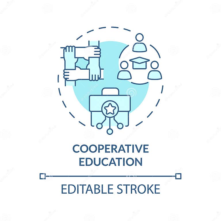 Cooperative Education Soft Blue Concept Icon Stock Vector ...