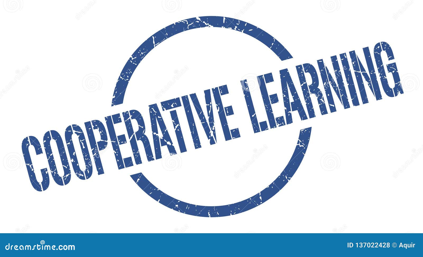 Cooperative learning stamp stock vector. Illustration of insignia ...