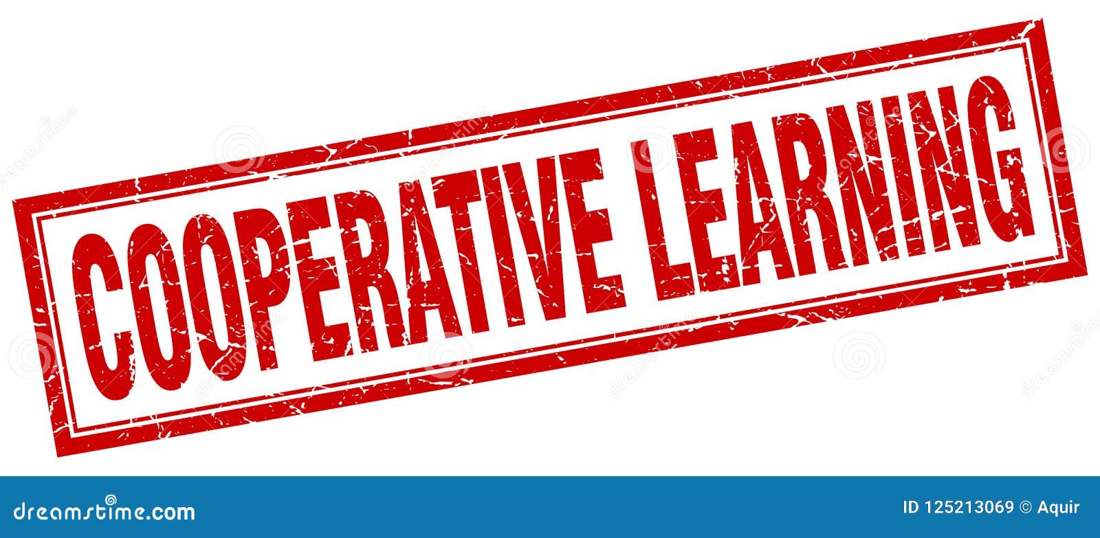 Cooperative learning stamp stock vector. Illustration of banner - 125213069