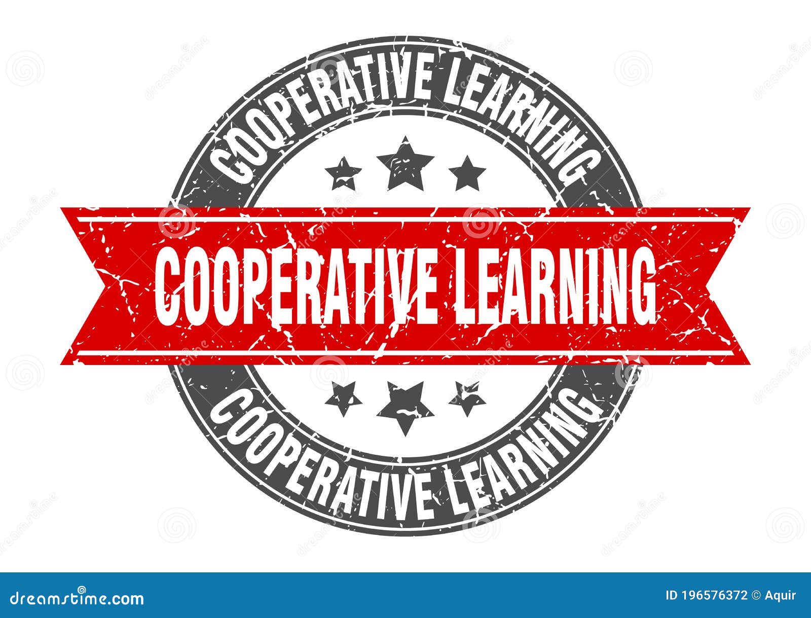 Cooperative learning stamp stock vector. Illustration of label - 196576372