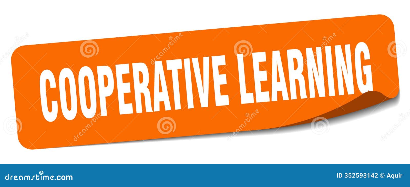 Cooperative Learning Stamp Cartoon Vector | CartoonDealer.com #197360101
