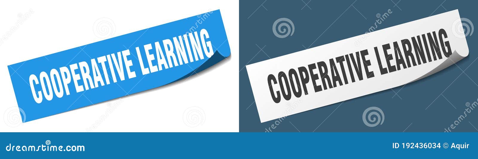 Cooperative Learning Sticker. Cooperative Learning Sign Set Stock ...