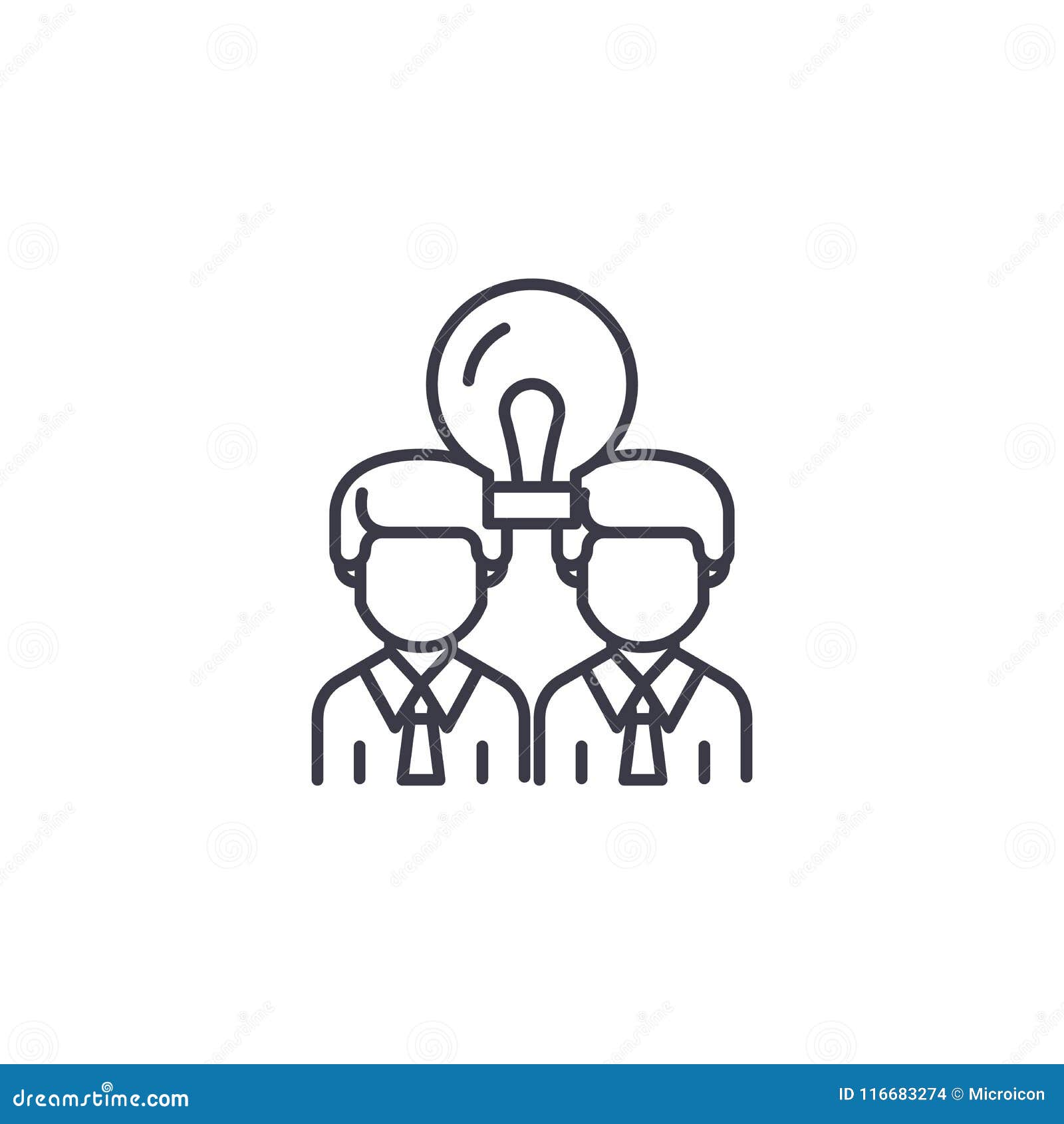 Cooperative Work Linear Icon Concept. Cooperative Work Line Vector Sign ...