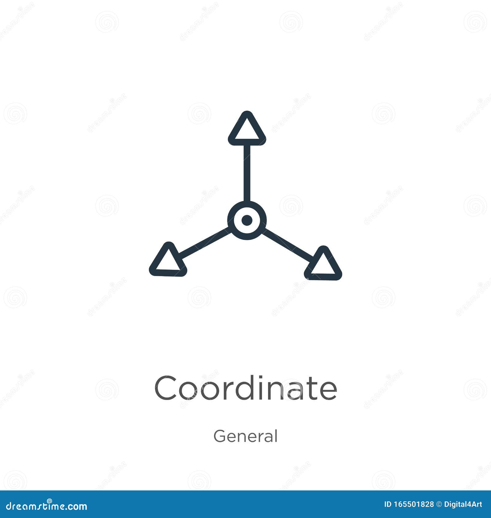 Coordinate Icon, Banner Outline Template Vector Illustration ...