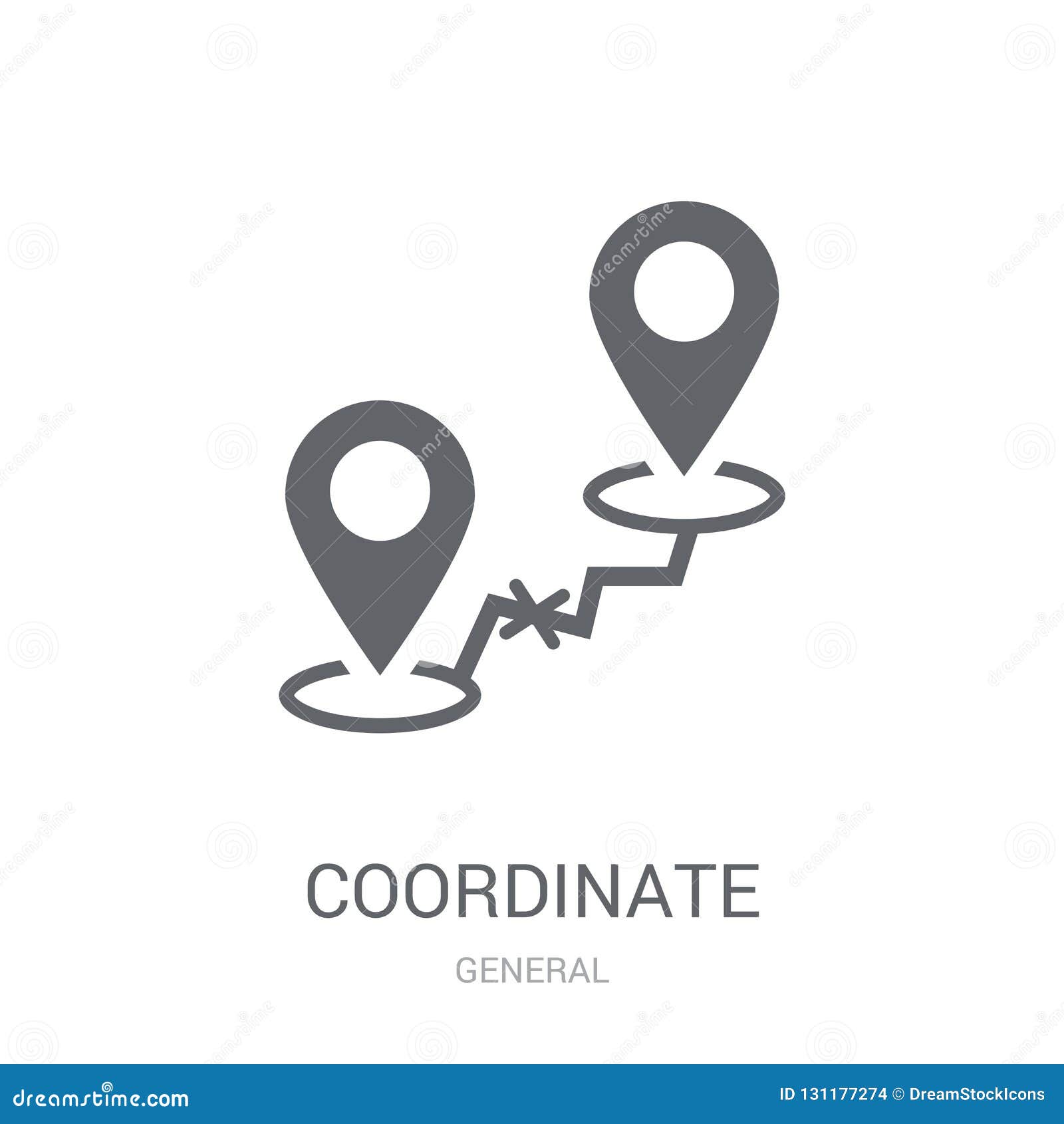 Coordinate Icon, Banner Outline Template Vector Illustration ...